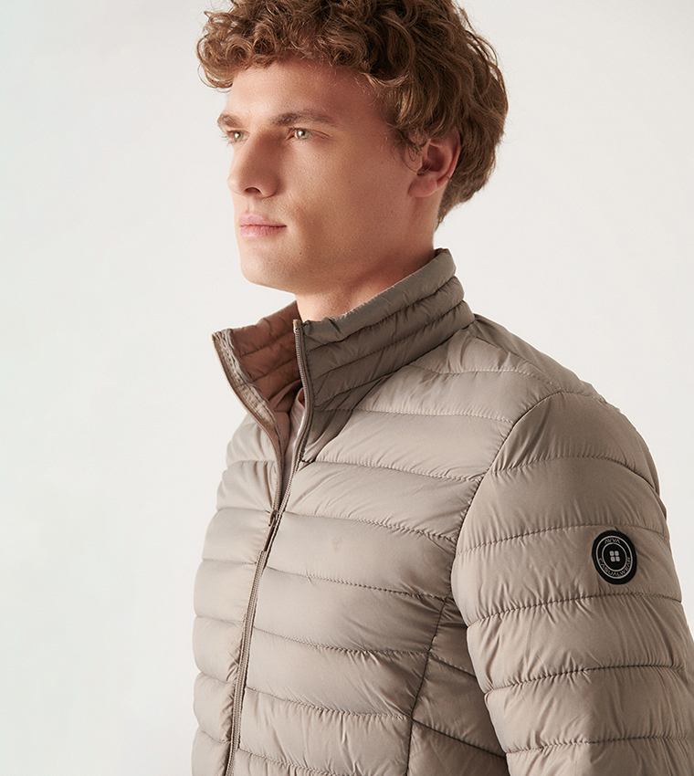Buy Avva Long Sleeves Windproof Puffer Jacket In Beige | 6thStreet Qatar