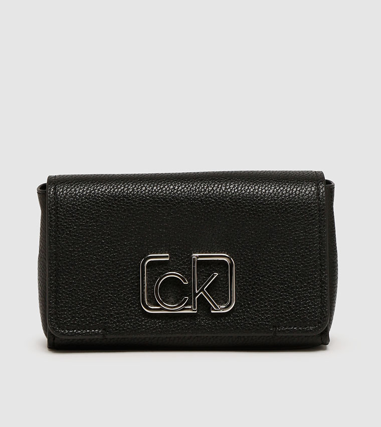 Buy Calvin Klein Ck Signature Sml Flap Xbody Crossovers Black In Black ...