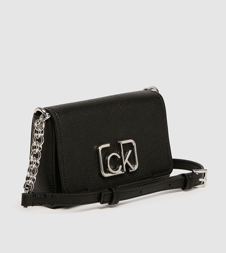 Buy Calvin Klein Ck Signature Sml Flap Xbody Crossovers Black In Black ...
