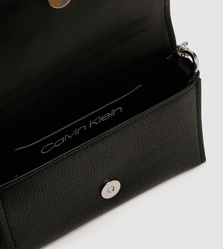 Buy Calvin Klein Ck Signature Sml Flap Xbody Crossovers Black In Black ...