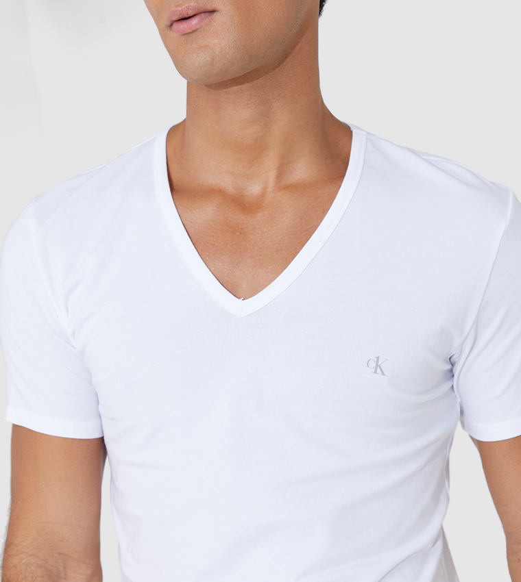 Buy Calvin Klein 2 Pack Lounge T Shirts CK One In White | 6thStreet ...