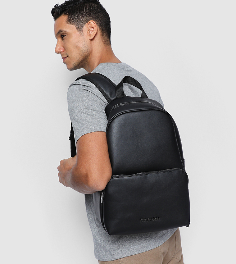 Buy Calvin Klein Ck Central Round Backpack Black In Black | 6thStreet Qatar