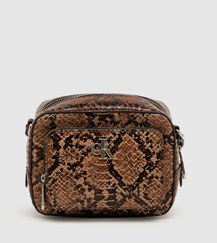 Buy Calvin Klein Camera Bag W/Pckt Python Crossbody Snake Mix In ...