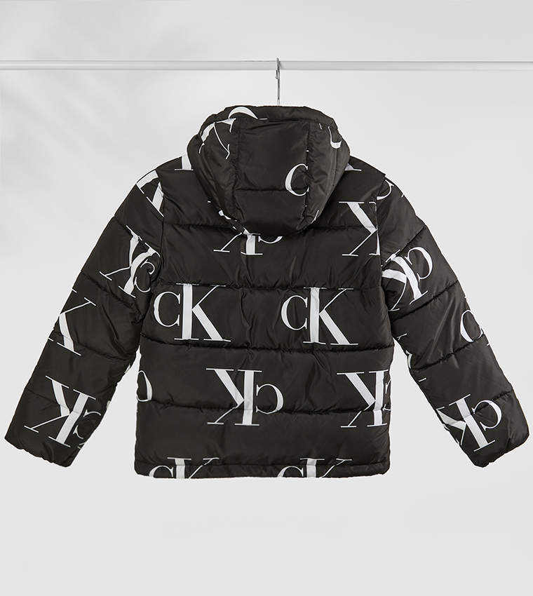 Buy Calvin Klein Ck Aop Puffer Jacket Black In Black | 6thStreet Qatar