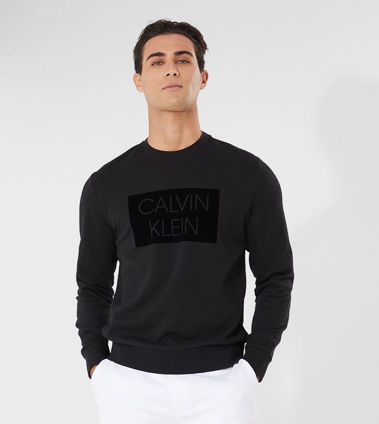 Calvin klein flock logo sweatshirt store