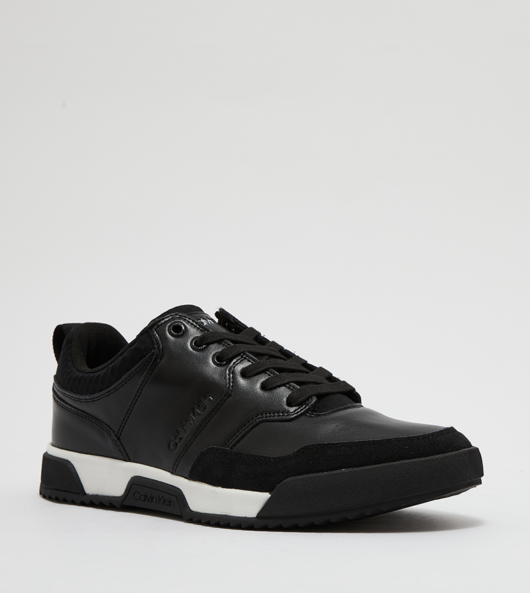 Buy Calvin Klein Leather Training Shoes In Black | 6thStreet Saudi Arabia
