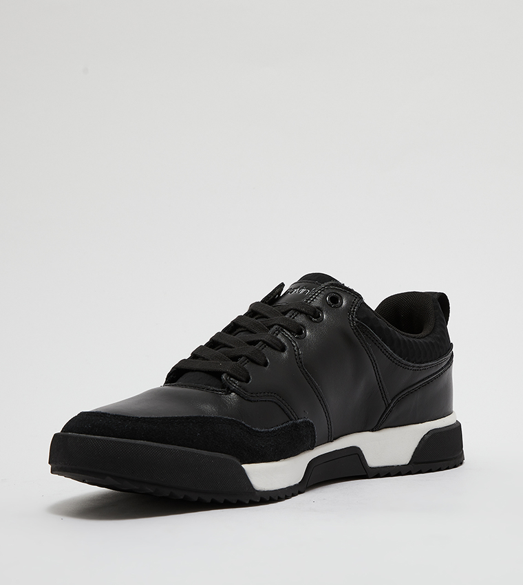 Buy Calvin Klein Leather Training Shoes In Black | 6thStreet Saudi Arabia