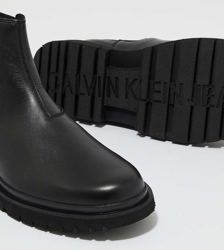 Buy Calvin Klein Lug Mid Chelsea Boot In Black | 6thstreet Kuwait