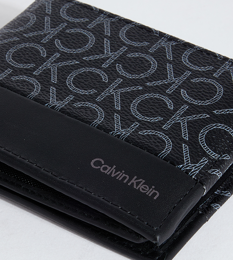 Buy Calvin Klein Subtle Mono Bi Fold Wallet In Black | 6thStreet Qatar