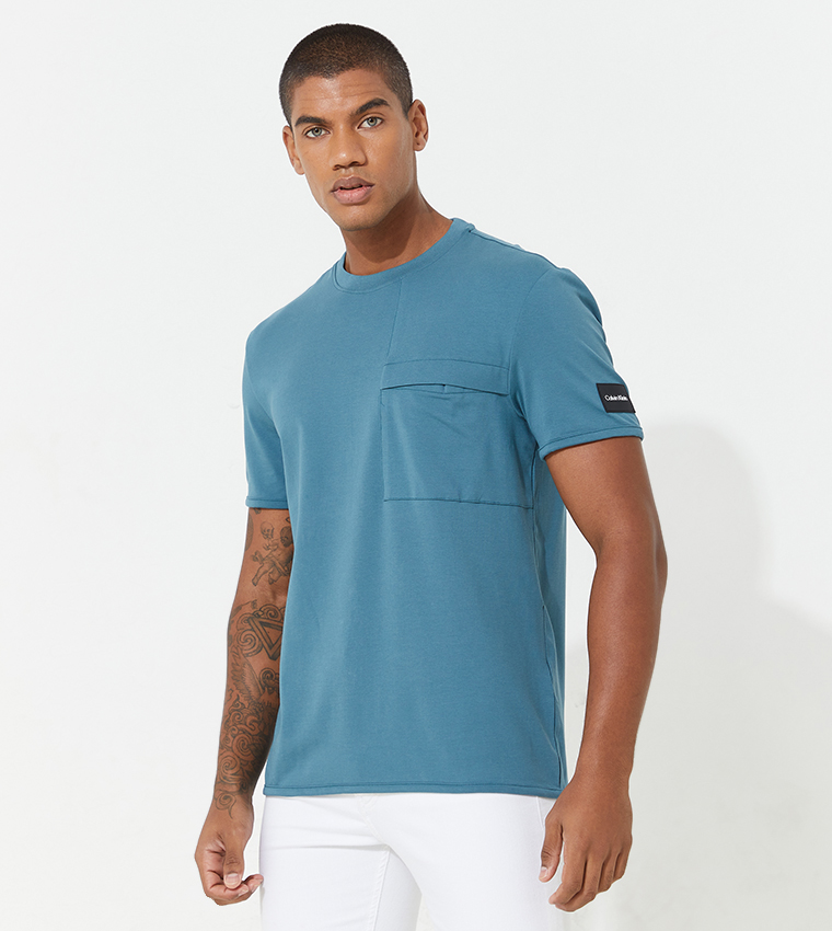 Buy Calvin Klein Free Fit Pocket T Shirt In Blue 6thStreet Oman