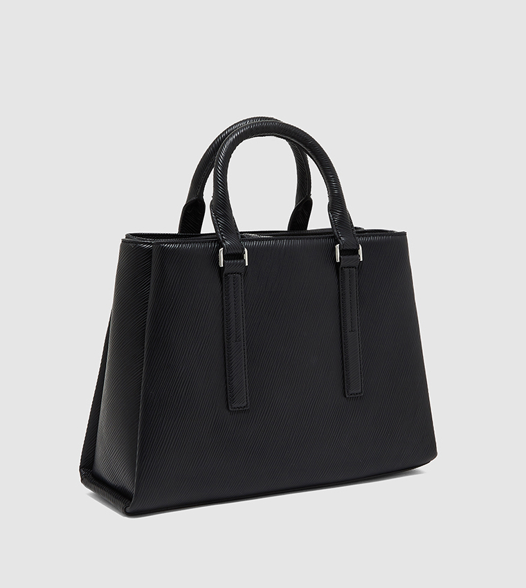 Buy Calvin Klein Textured Elevated Tote Bag In Black | 6thStreet UAE