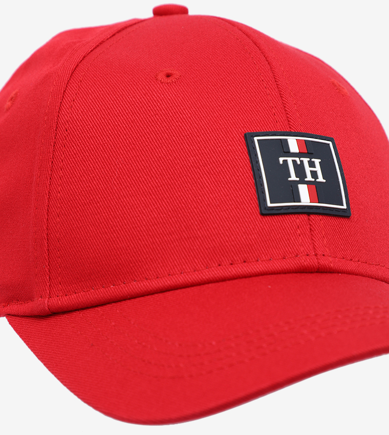 Buy Tommy Hilfiger Elevated Monogram Baseball Cap Red In Red ...