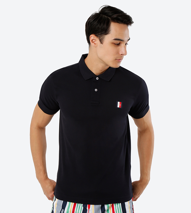 Buy Tommy Hilfiger Icon Mini Badge Regu Short Sleeves Polos Desert Sky ...