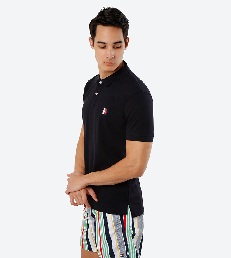 Buy Tommy Hilfiger Icon Mini Badge Regu Short Sleeves Polos Desert Sky ...