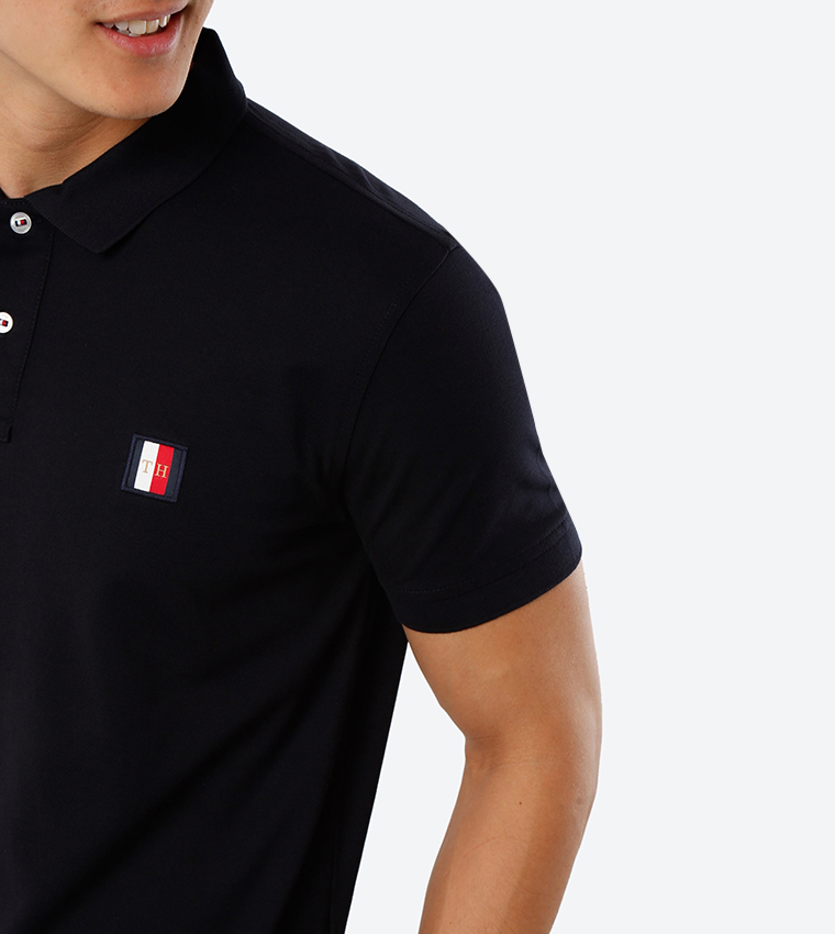Buy Tommy Hilfiger Icon Mini Badge Regu Short Sleeves Polos Desert Sky ...