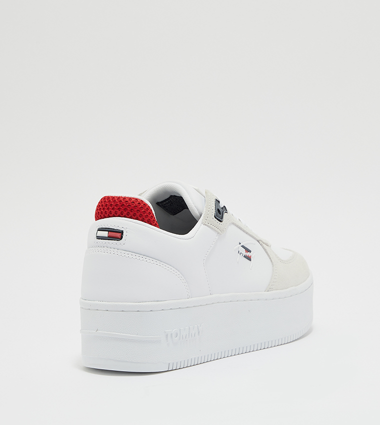 Buy Tommy Hilfiger Iconic Flat Form Cup Sole Trainers In White | 6thStreet Oman