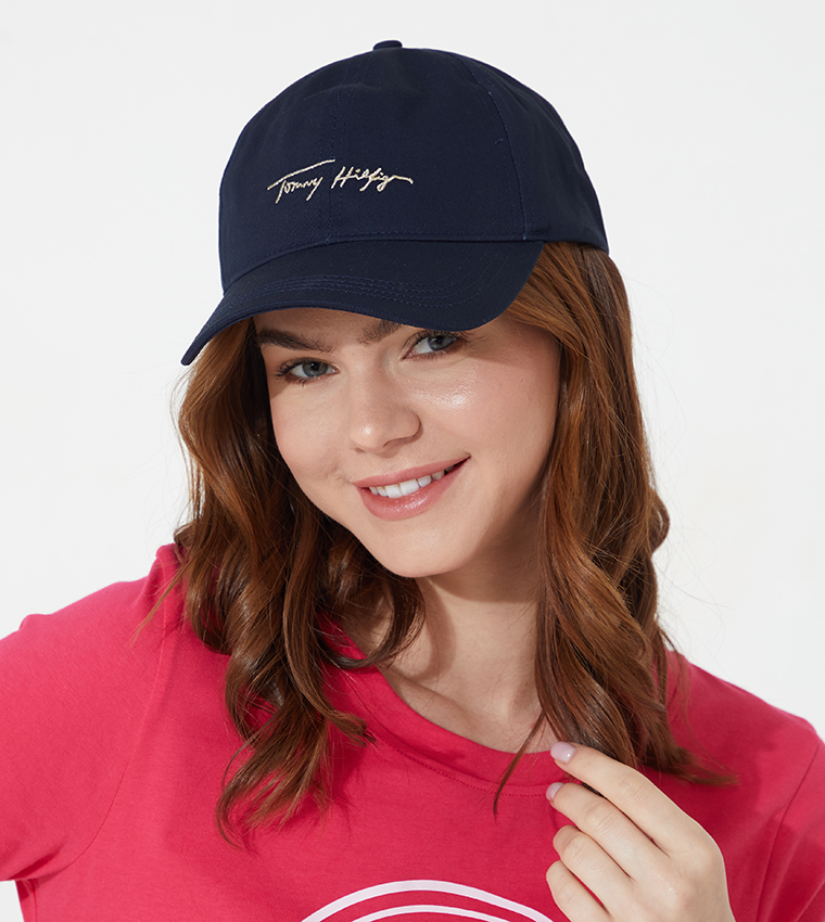 Buy Tommy Hilfiger Iconic Signature Cap In NAVY BLUE | 6thStreet Qatar