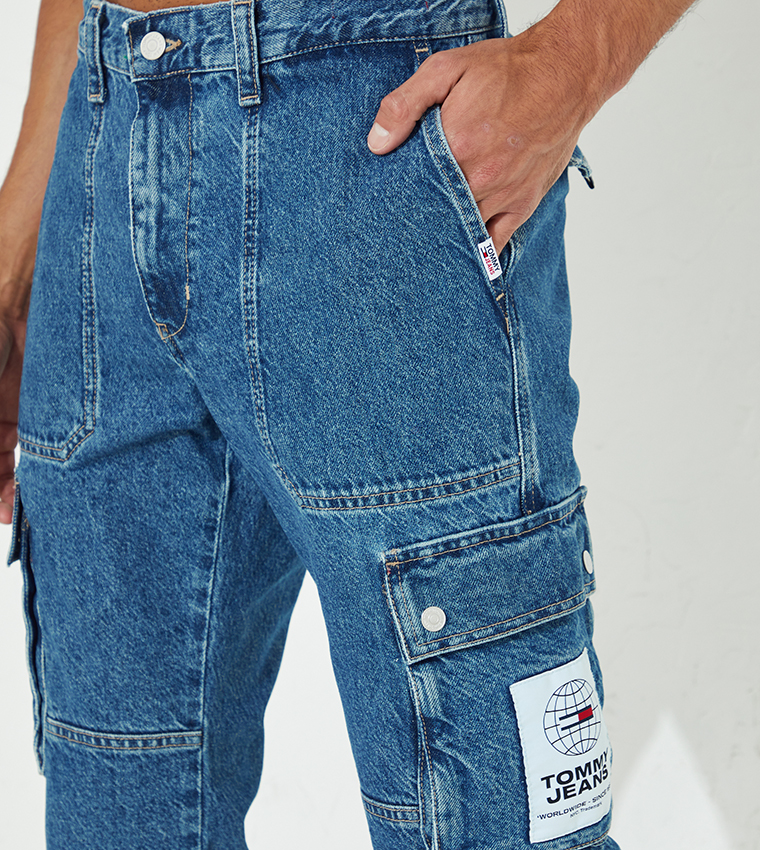 Buy Tommy Jeans Ethan Relaxed Fit Cargo Jeans In Blue | 6thStreet Kuwait