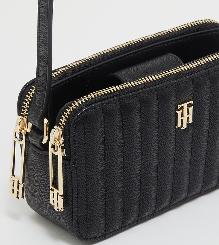 Buy Tommy Hilfiger Quilted Monogram Logo Crossover Camera Bag In Black | 6thStreet UAE