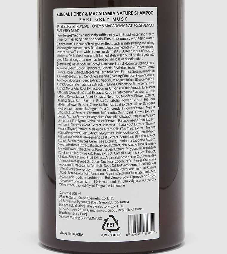 Buy Kundal Honey & Macadamia Nature Shampoo Earl Grey Musk 530 Ml In ...