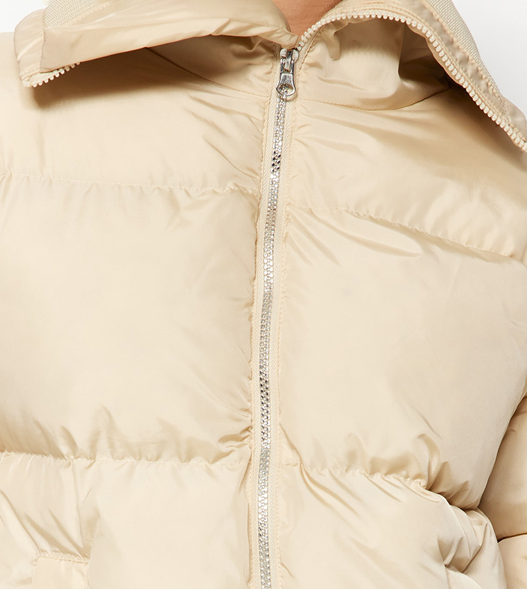 Buy Trendyol Quilted Inflatable Jacket In Beige | 6thStreet UAE