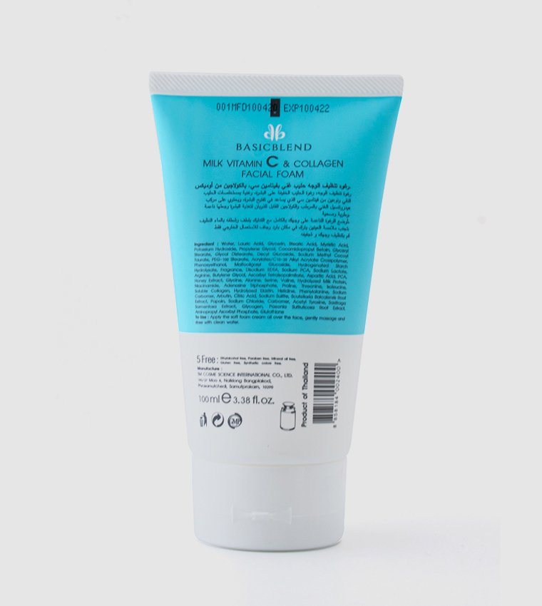 Buy Basic Blend Basic Blend Milk Vitamin C & Collagen Facial Foam 100 Ml In Transparent ...