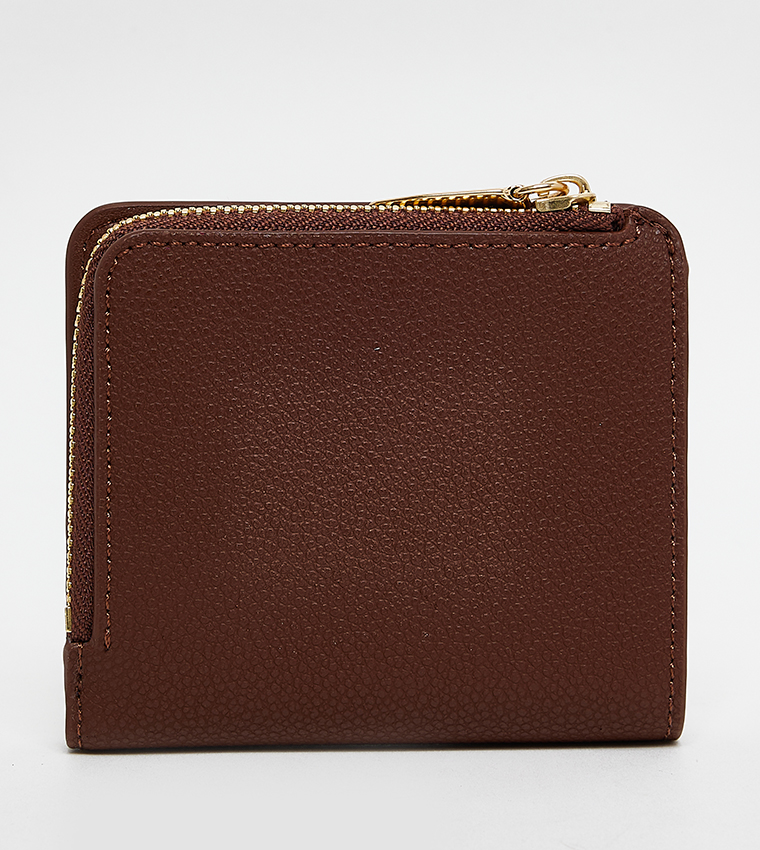 Buy Charles & Keith KEELY Textured Mini Bi Fold Wallet In Brown ...