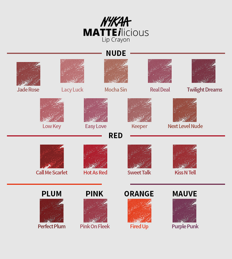 Buy Nykaa Matte Ilicious Lip Crayon Lacy Luck 10 2.8gm In Brown ...