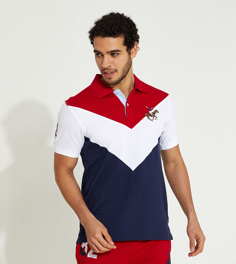 Buy Beverly Hills Polo Club Color Block Polo T Shirt In Red | 6thStreet Saudi Arabia