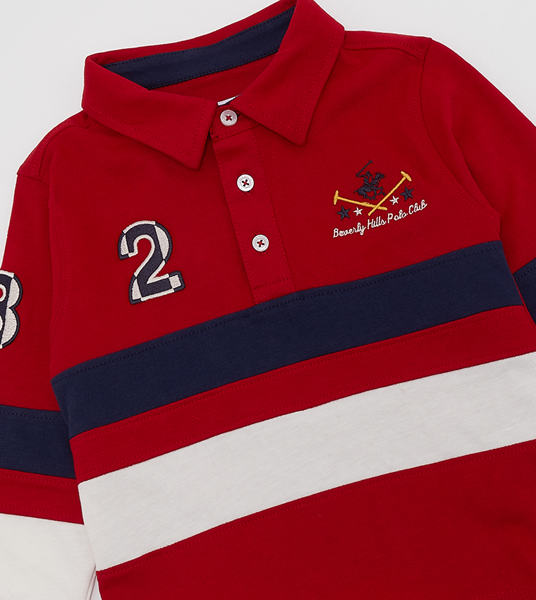 Buy Beverly Hills Polo Club Color Block Polo T Shirt In Red | 6thStreet ...