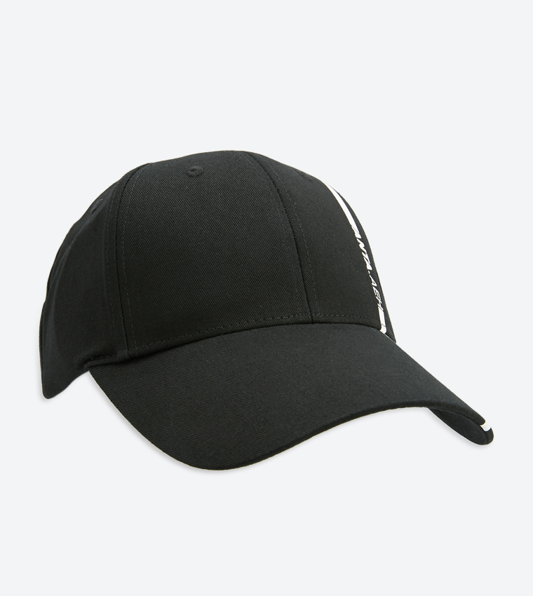 Buy Anta Signature Brand Stripe Adjustable Back Strap Cap Black In ...