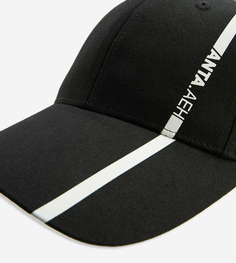 Buy Anta Signature Brand Stripe Adjustable Back Strap Cap Black In ...