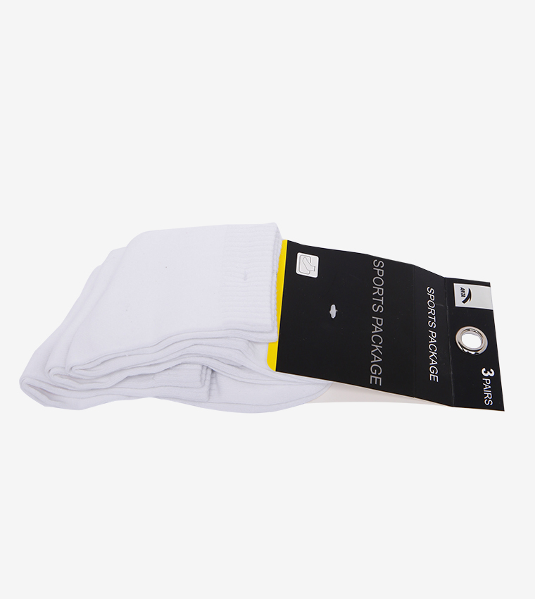 Buy Anta Mouth Details Light Ankle 3 Pack Of Socks White In White ...