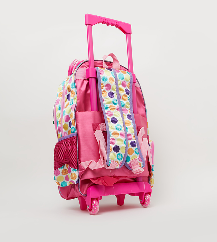 Buy Universal Trolls With Fake Hair Trolley Backpack In Pink ...
