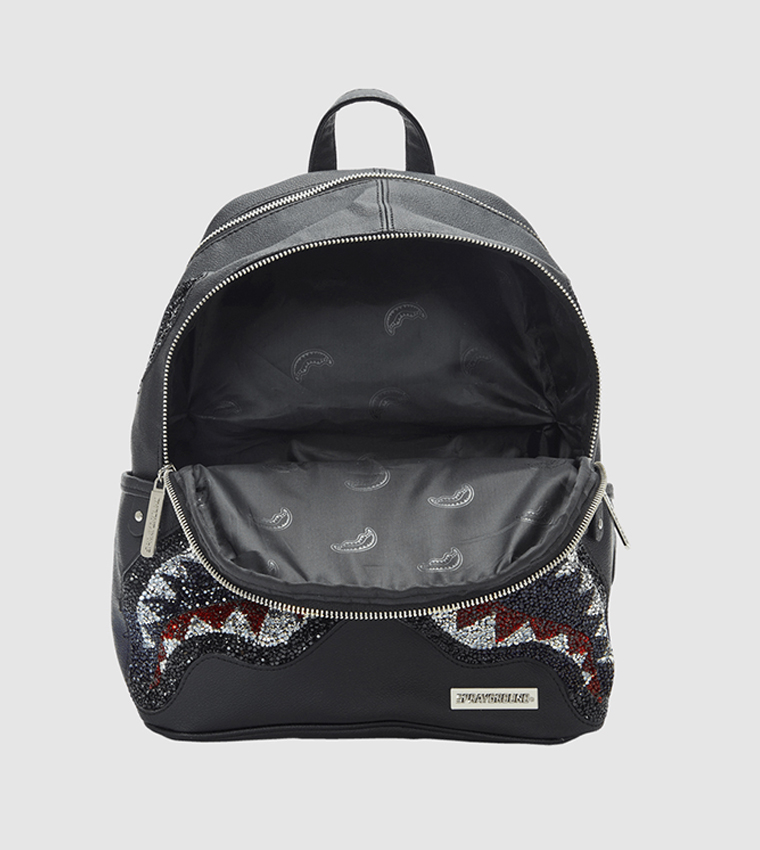 Buy Sprayground Trinity 2.0 Shark Black Savage Backpack In Black ...
