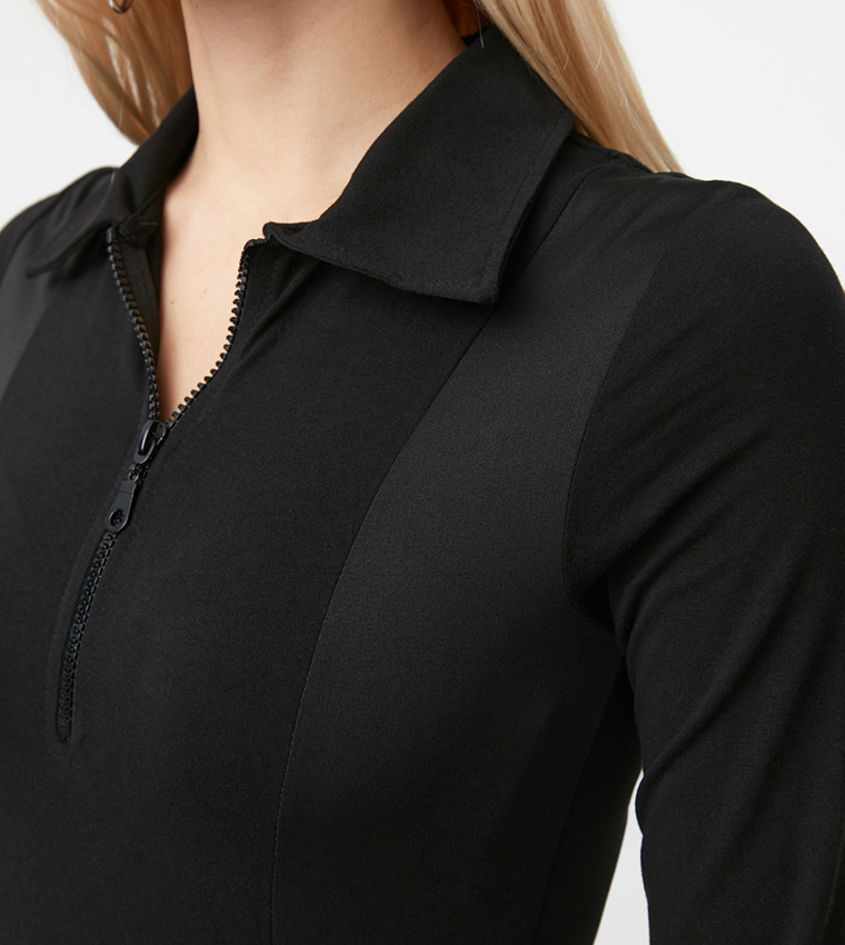 Buy Trendyol Zipper Basic Snapped Body In Black | 6thStreet UAE