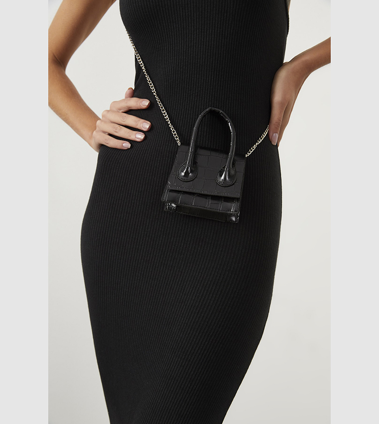 Buy Cool & Sexy Chain Strap Micro Bag In Black | 6thStreet Qatar
