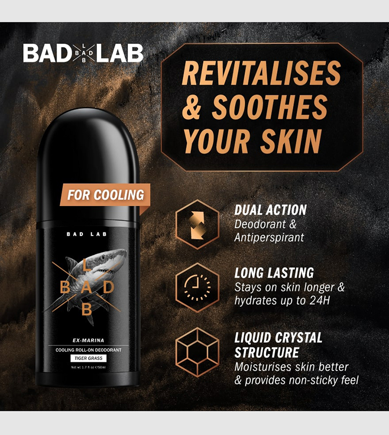 Buy Bad Lab Ex Marina Cooling Roll On Deodorant 50ml In Multiple Colors ...