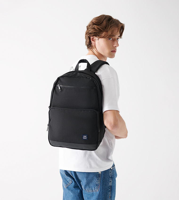 Buy Mavi Solid Zippered Backpack In Black | 6thStreet UAE