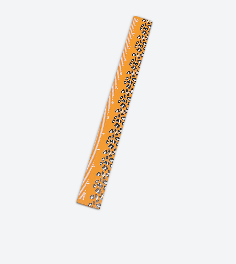 Buy Ardene Leopard Printed 30 Cm Ruler Yellow In Yellow | 6thStreet UAE