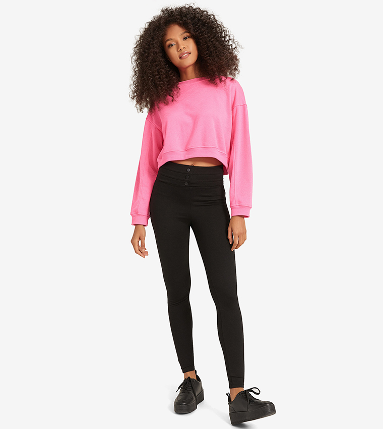 Buy Ardene 3 Shanks Heavy Pdr Leggings Black In Black | 6thStreet Kuwait