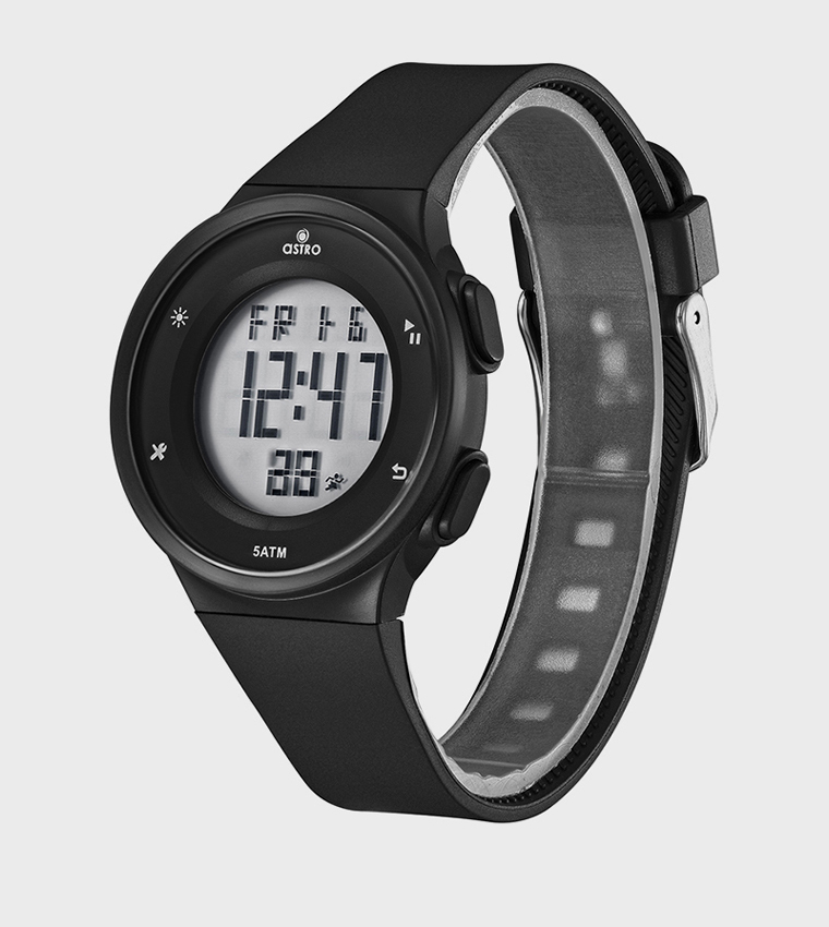 Buy Astro Round Dial Digital Watch In Black | 6thStreet UAE
