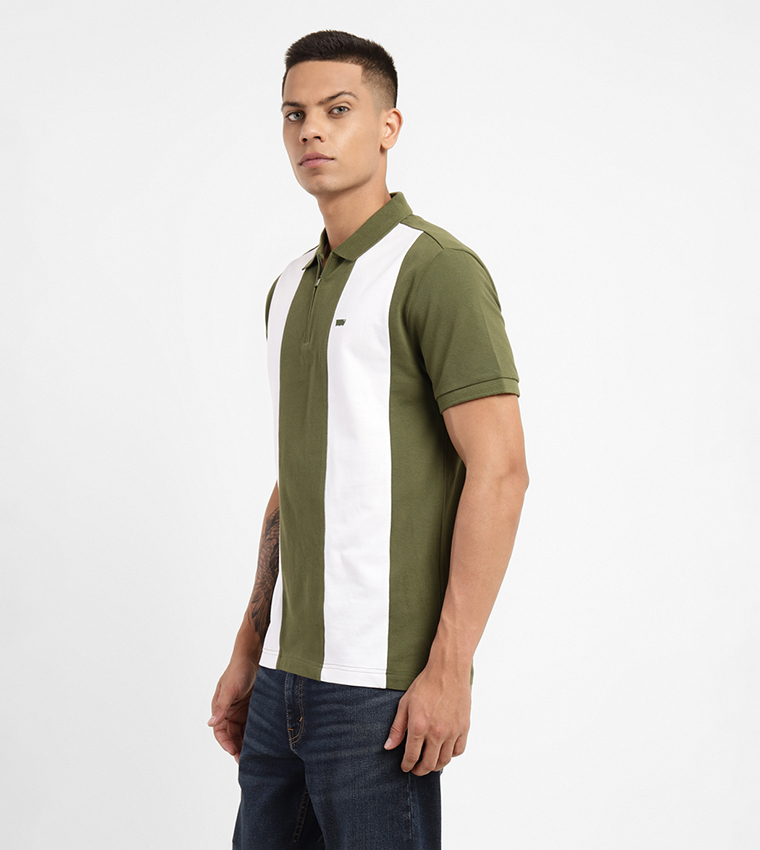 Buy Levi's Color Block Logo Detail Polo T Shirt In Green | 6thstreet ...