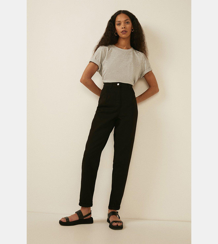 Buy Oasis Rachel Stevens Mom Fit Jeans In Black | 6thStreet Kuwait