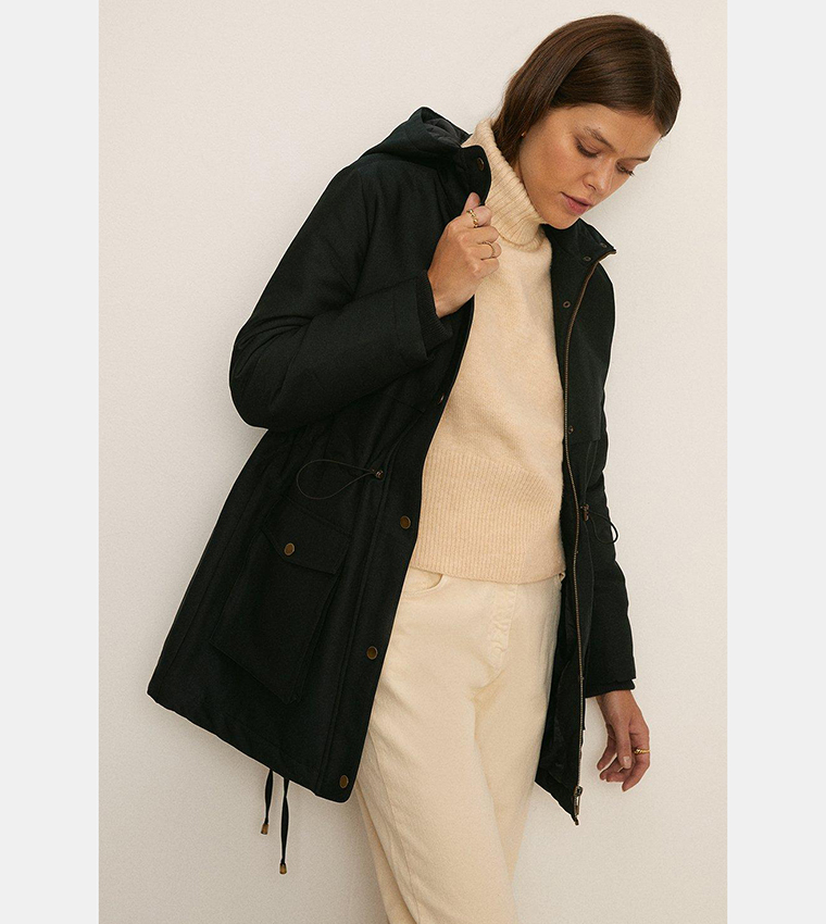 Buy Oasis Quilted Winter Parka Jacket In Black | 6thStreet Bahrain