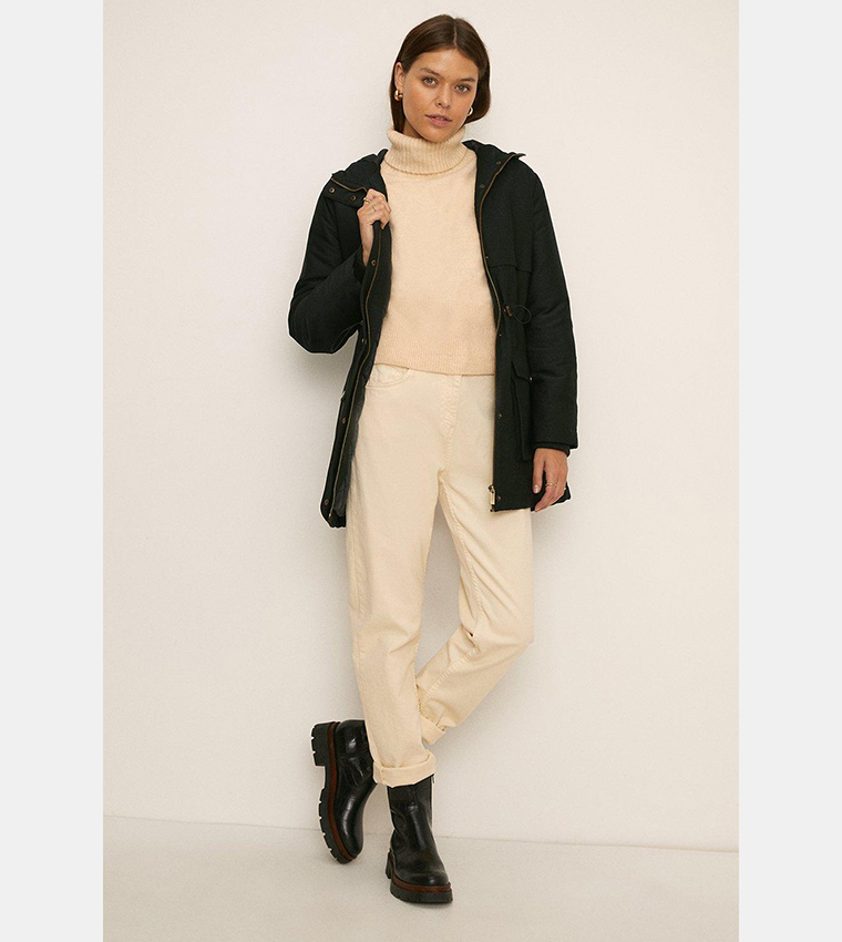 Buy Oasis Quilted Winter Parka Jacket In Black | 6thStreet Bahrain