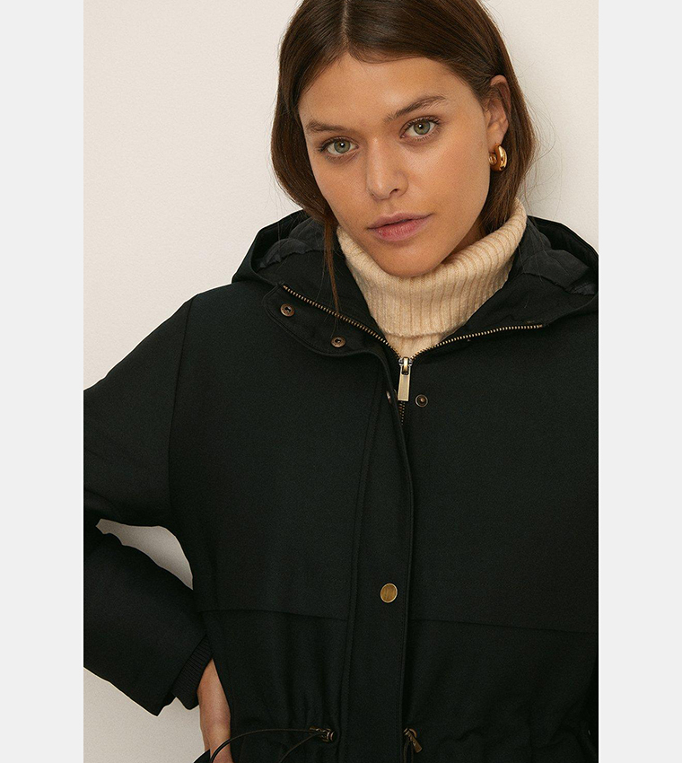 Buy Oasis Quilted Winter Parka Jacket In Black | 6thStreet Bahrain