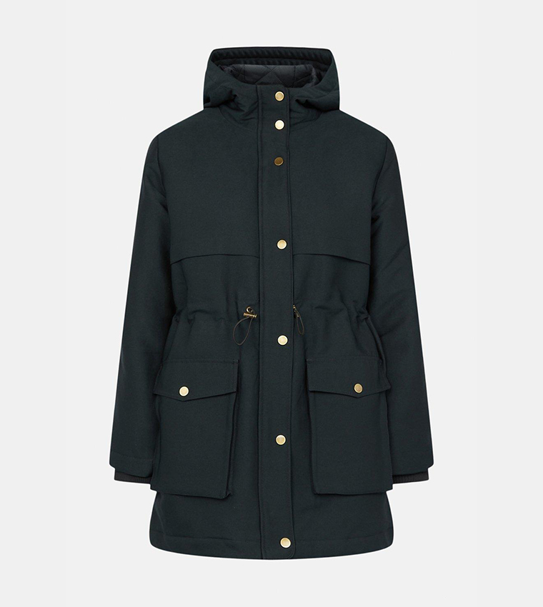 Buy Oasis Quilted Winter Parka Jacket In Black | 6thStreet Bahrain