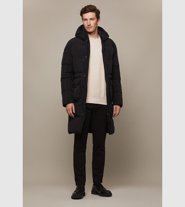 Buy Burton Crinkle Nylon Hooded Longline Puffer Jacket In Black ...