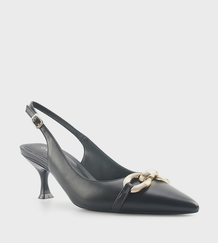 Buy Nine West ACADE Metal Detail Slingback Pumps In Black | 6thStreet UAE